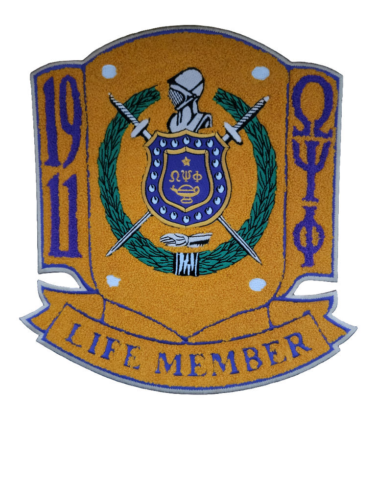 Chenille Life Member Patch - Gold Large – Que Essentials