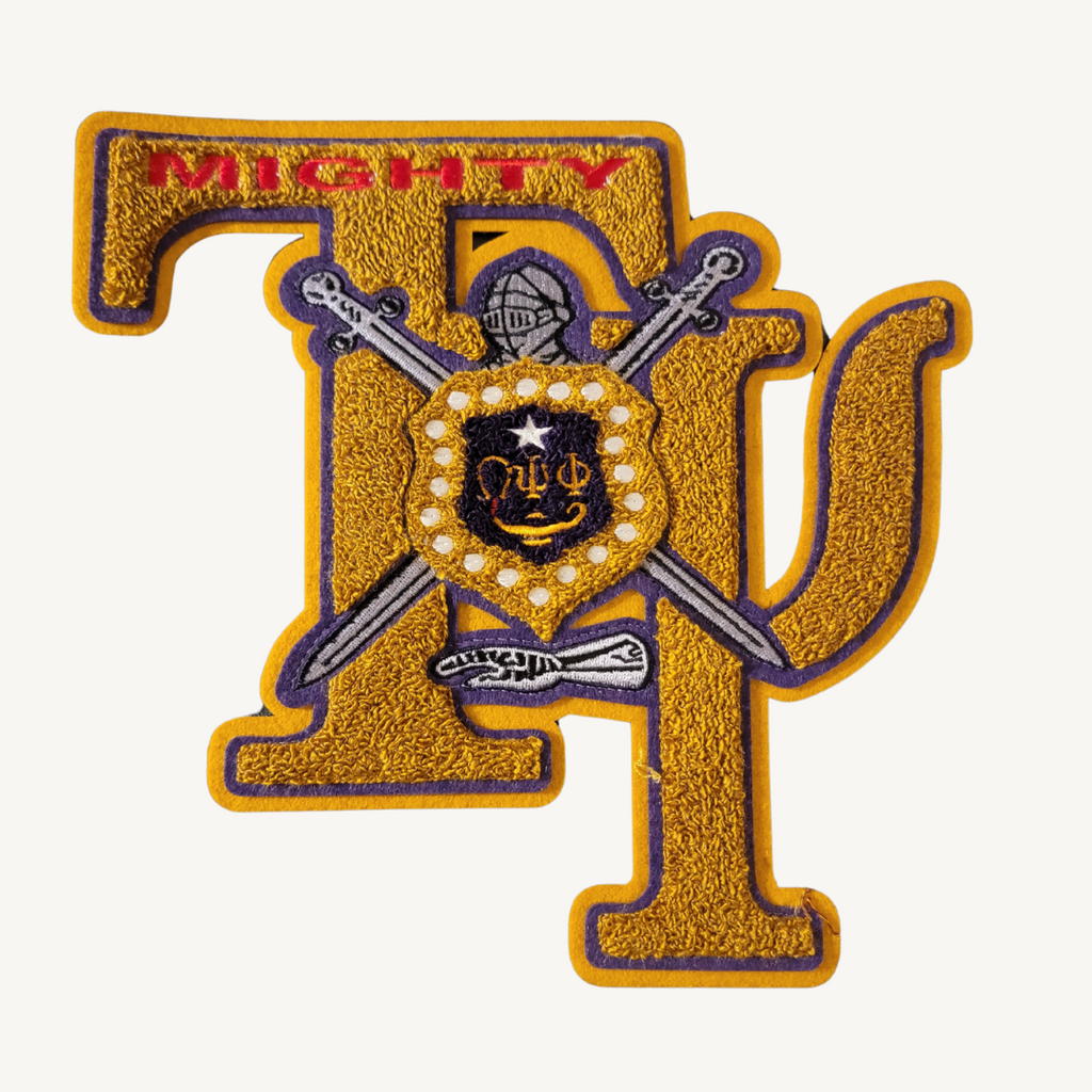 Tau Psi Gold Chenille Patch with Shield – Que Essentials