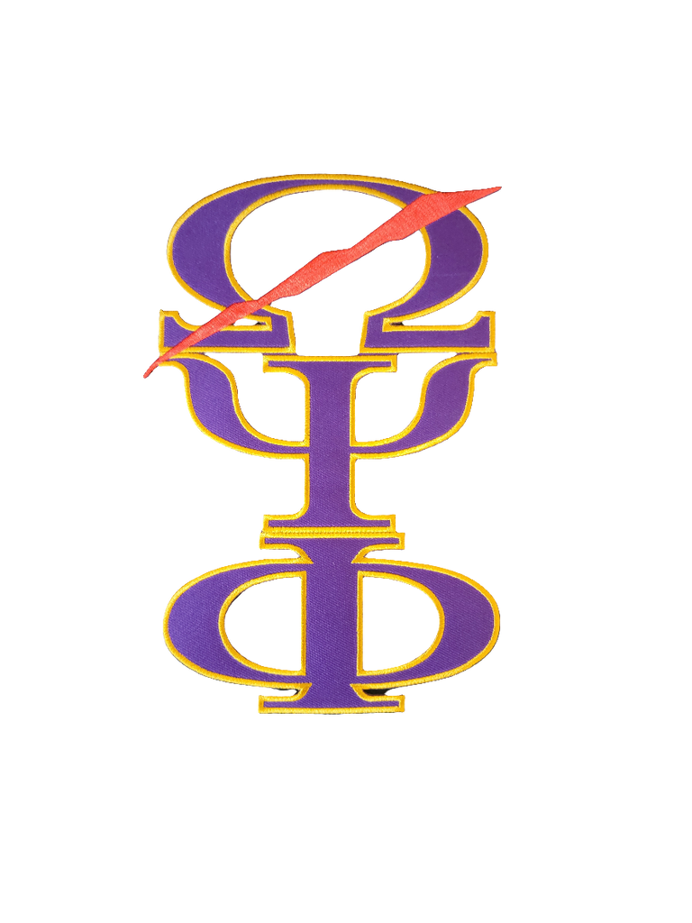 Omega Psi Phi - Twill Greek Letter Vertical Patch With Thunderbolt ...